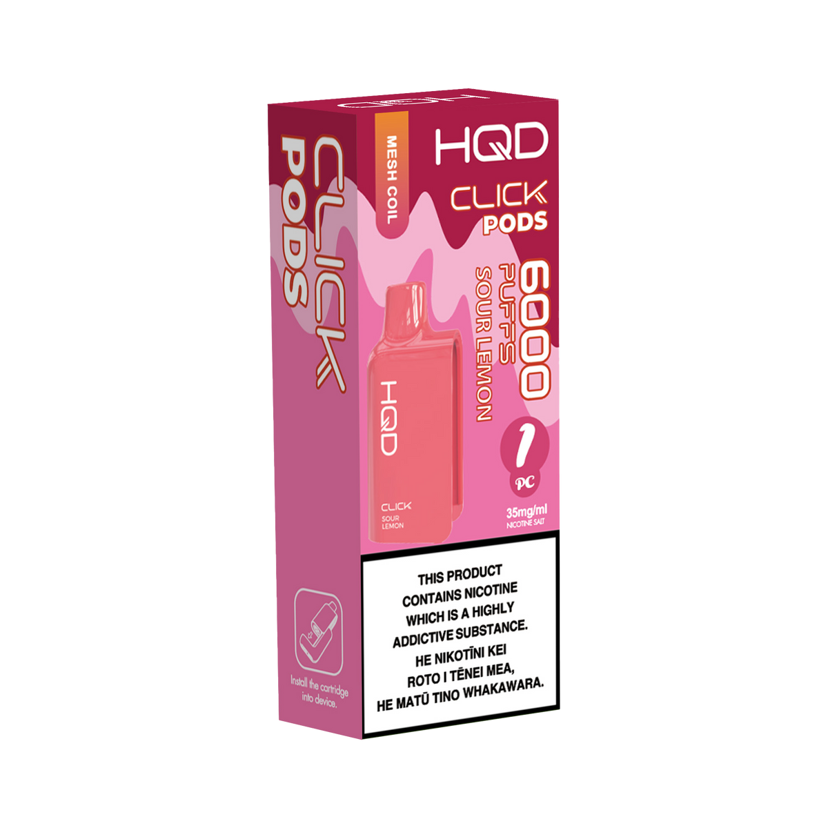 HQD Click Pod - Sour Lemon — Vape Traders NZ